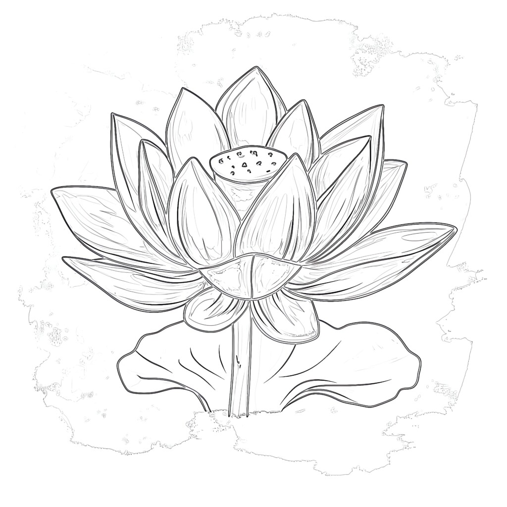 Lotus Flower Pictures For Colouring | Coloring Pages Mimi Panda