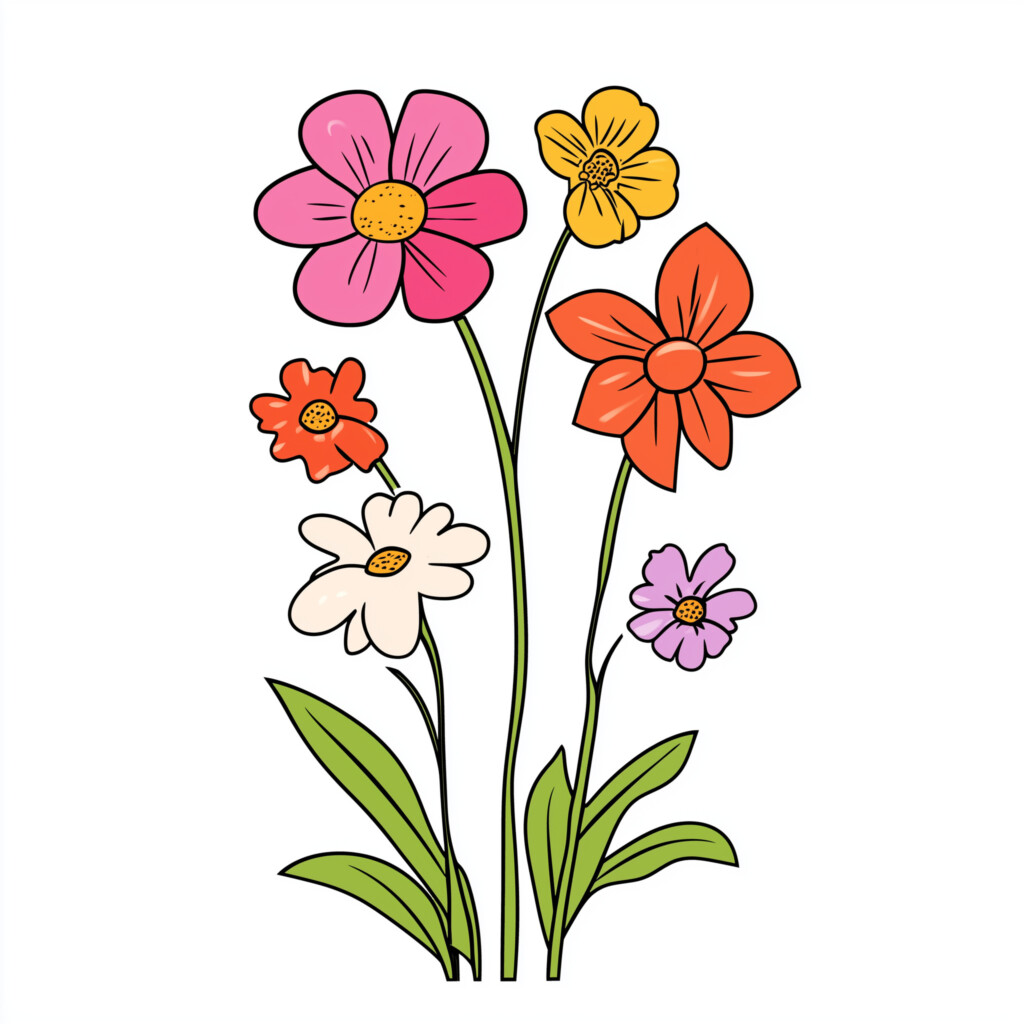 Flowers Coloring Pages | Coloring Pages Mimi Panda