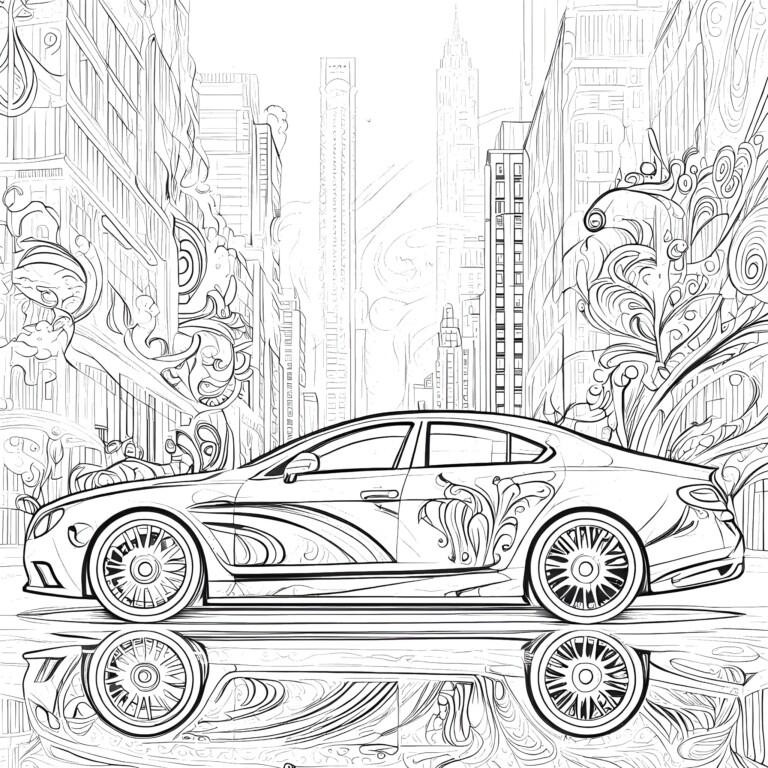 Cool Cars Coloring Page | Coloring Pages Mimi Panda
