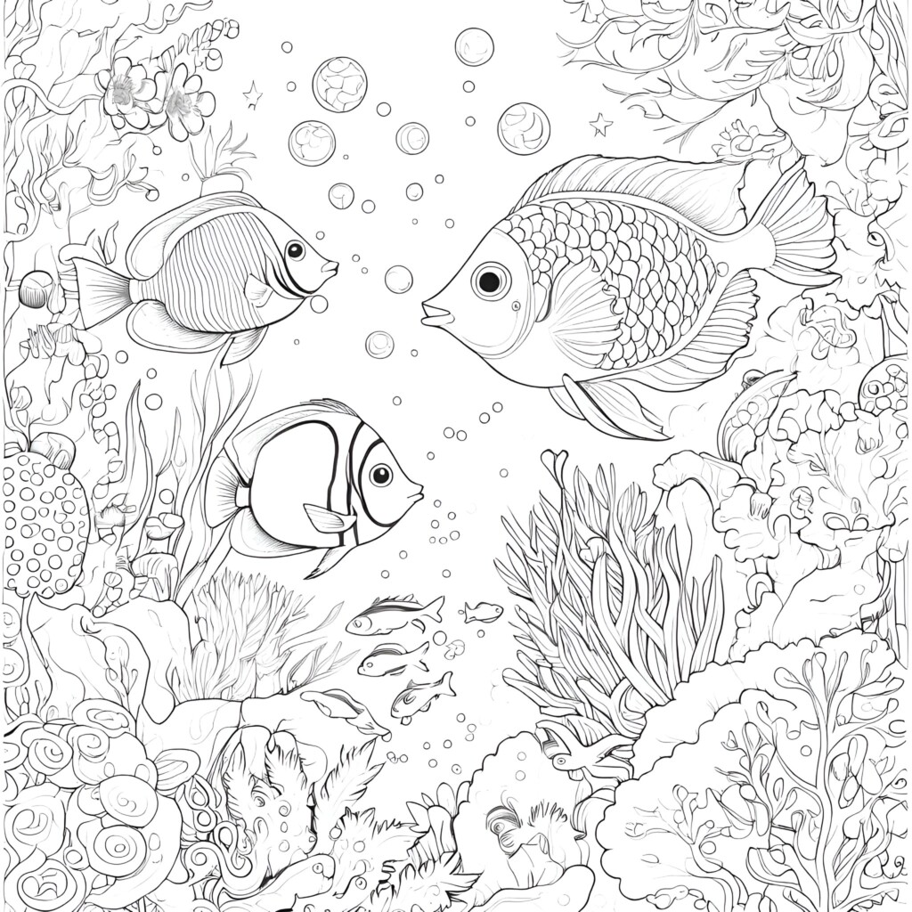 Fish Printable Coloring Pages | Coloring Pages Mimi Panda