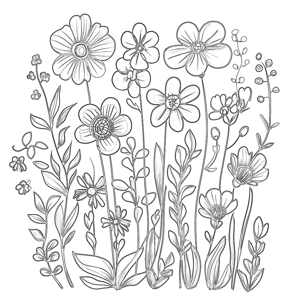 Coloring Flower Sheets | Coloring Pages Mimi Panda