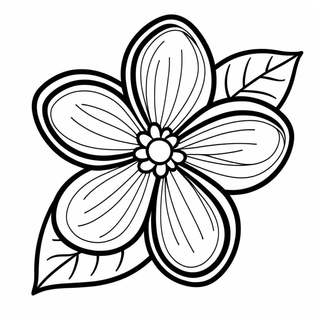 Simple Flower Coloring Page | Coloring Pages Mimi Panda