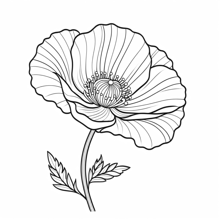 Simple Flower Colouring Pages | Coloring Pages Mimi Panda