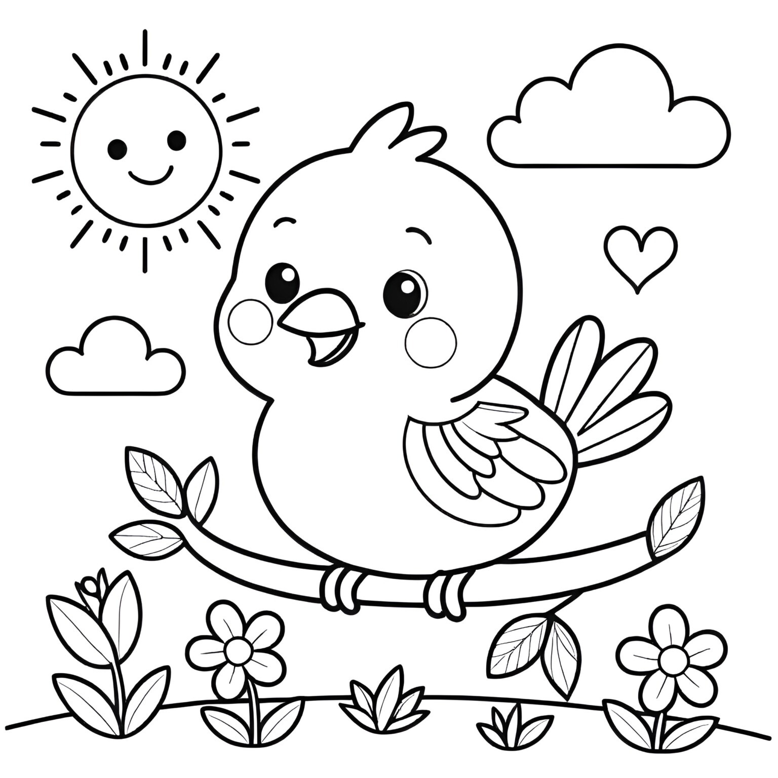 Bird Coloring Pages For Kids | Coloring Pages Mimi Panda