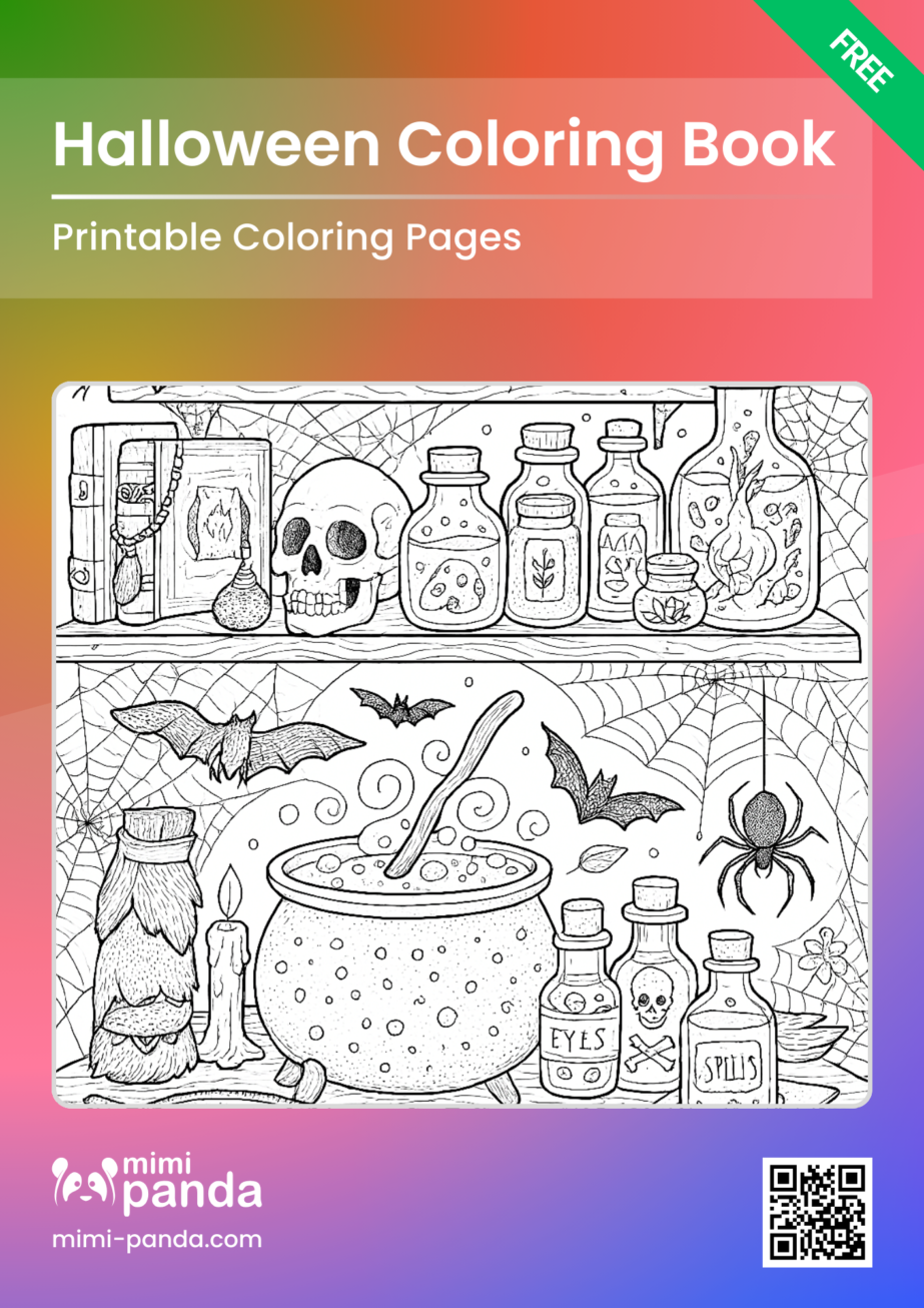 Halloween Coloring Book: Spooky Art for Kids Go | Mimi Panda