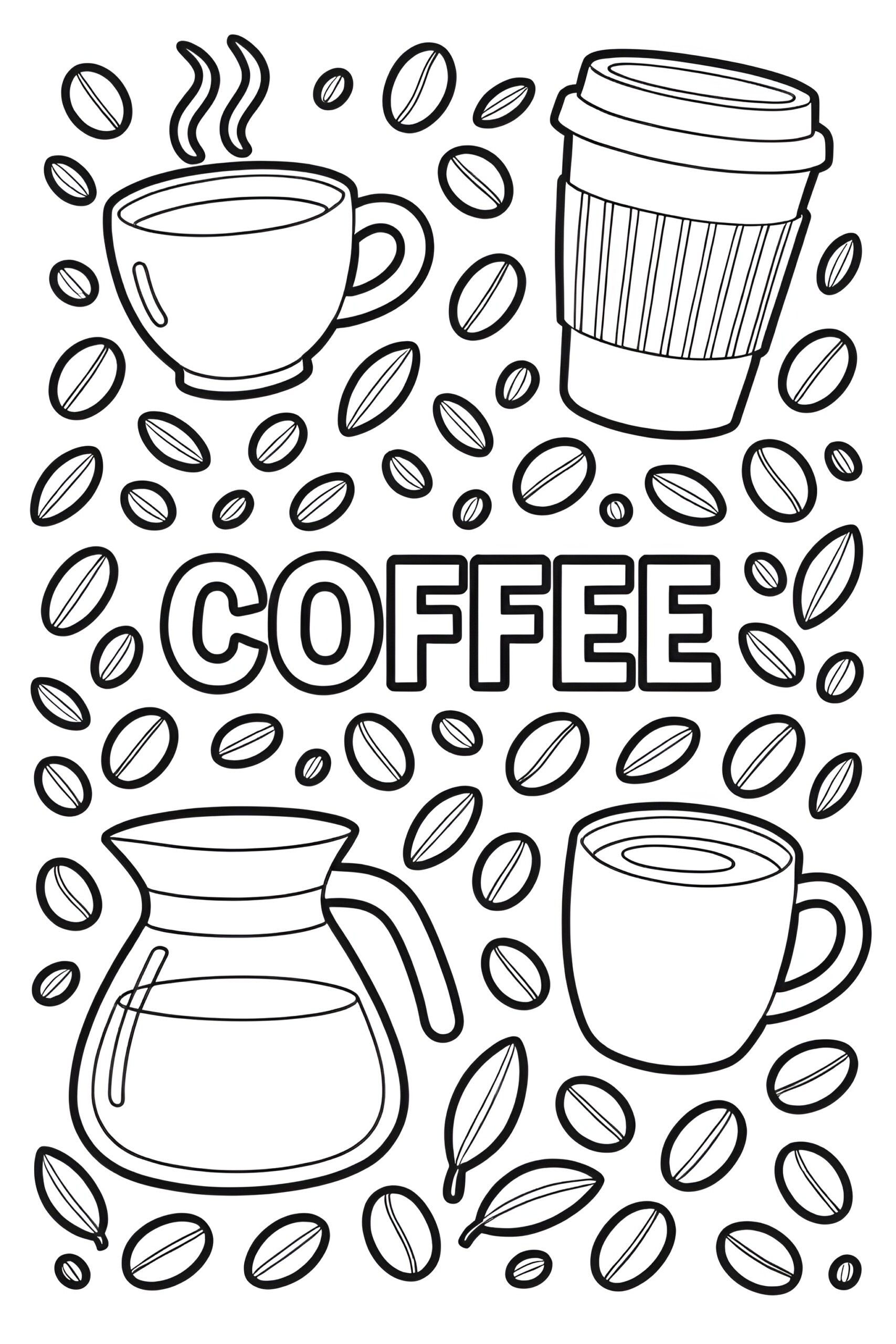Coffee Coloring Pages | Coloring Pages Mimi Panda