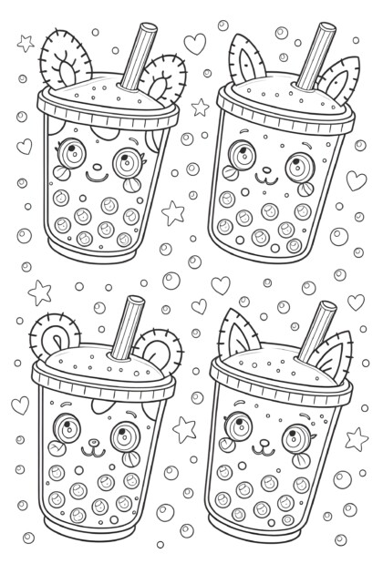 Cute Boba Coloring Pages | Coloring Pages Mimi Panda