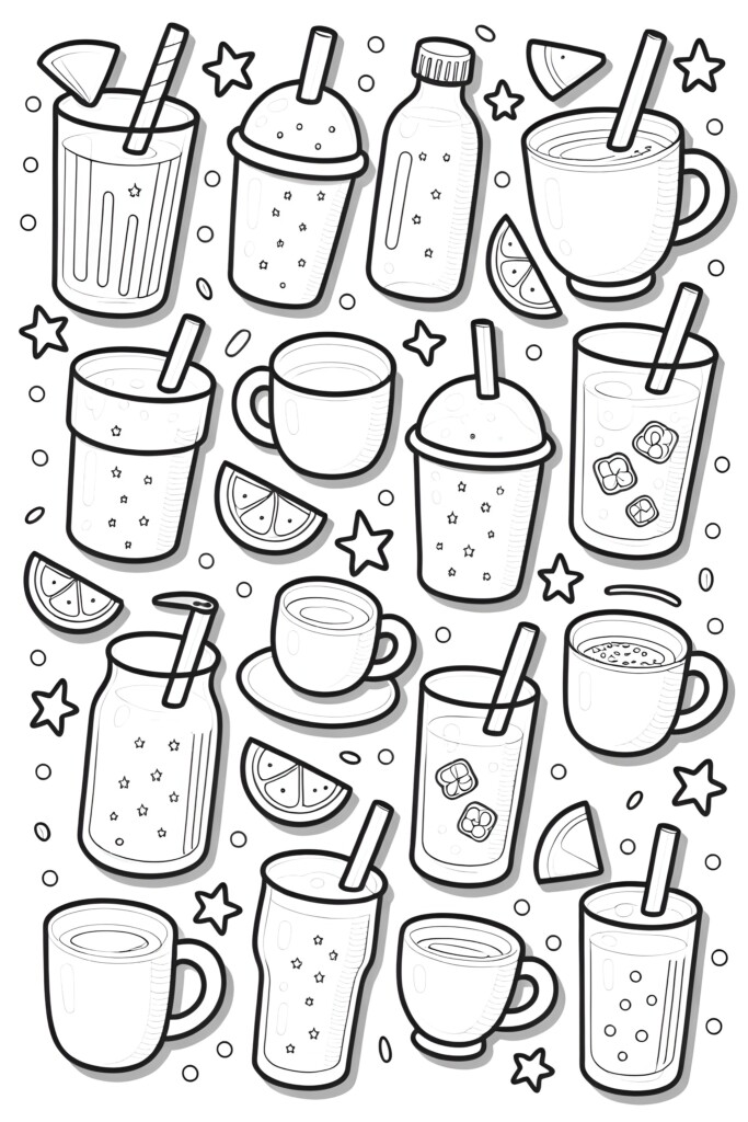 Drink Coloring Pages | Coloring Pages Mimi Panda