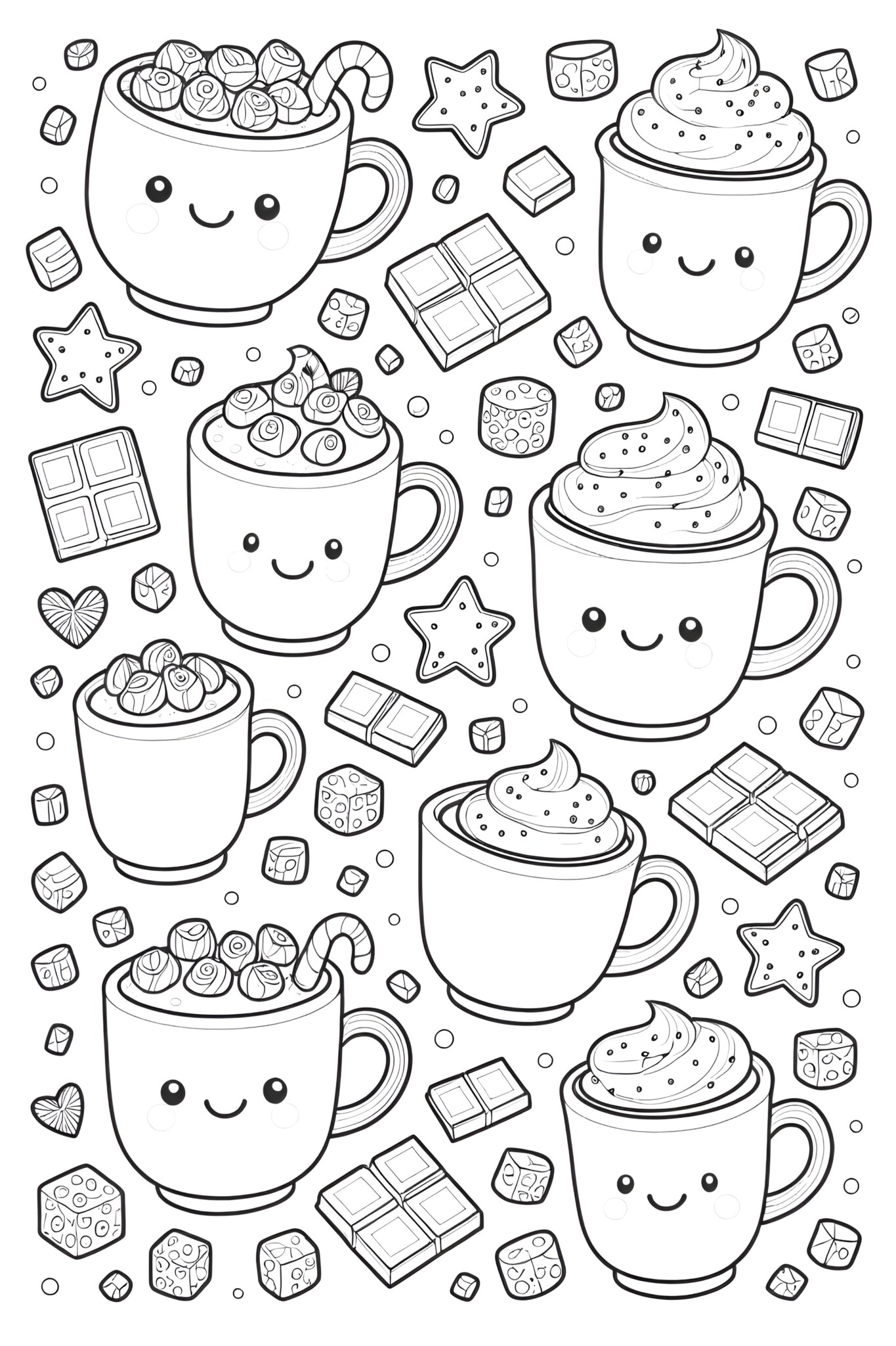 Hot Chocolate Coloring Page | Coloring Pages Mimi Panda