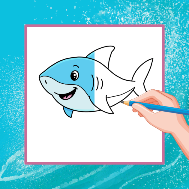 How to Draw a Shark - Step-by-Step Guide to Drawing | Mimi Panda
