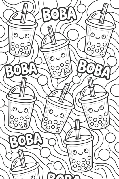Coloring Page Boba | Coloring Pages Mimi Panda