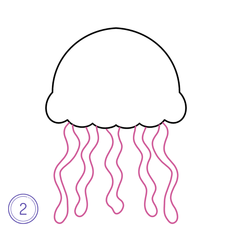 How to Draw a Jellyfish - Step-by-Step Guide to Drawing | Mimi Panda