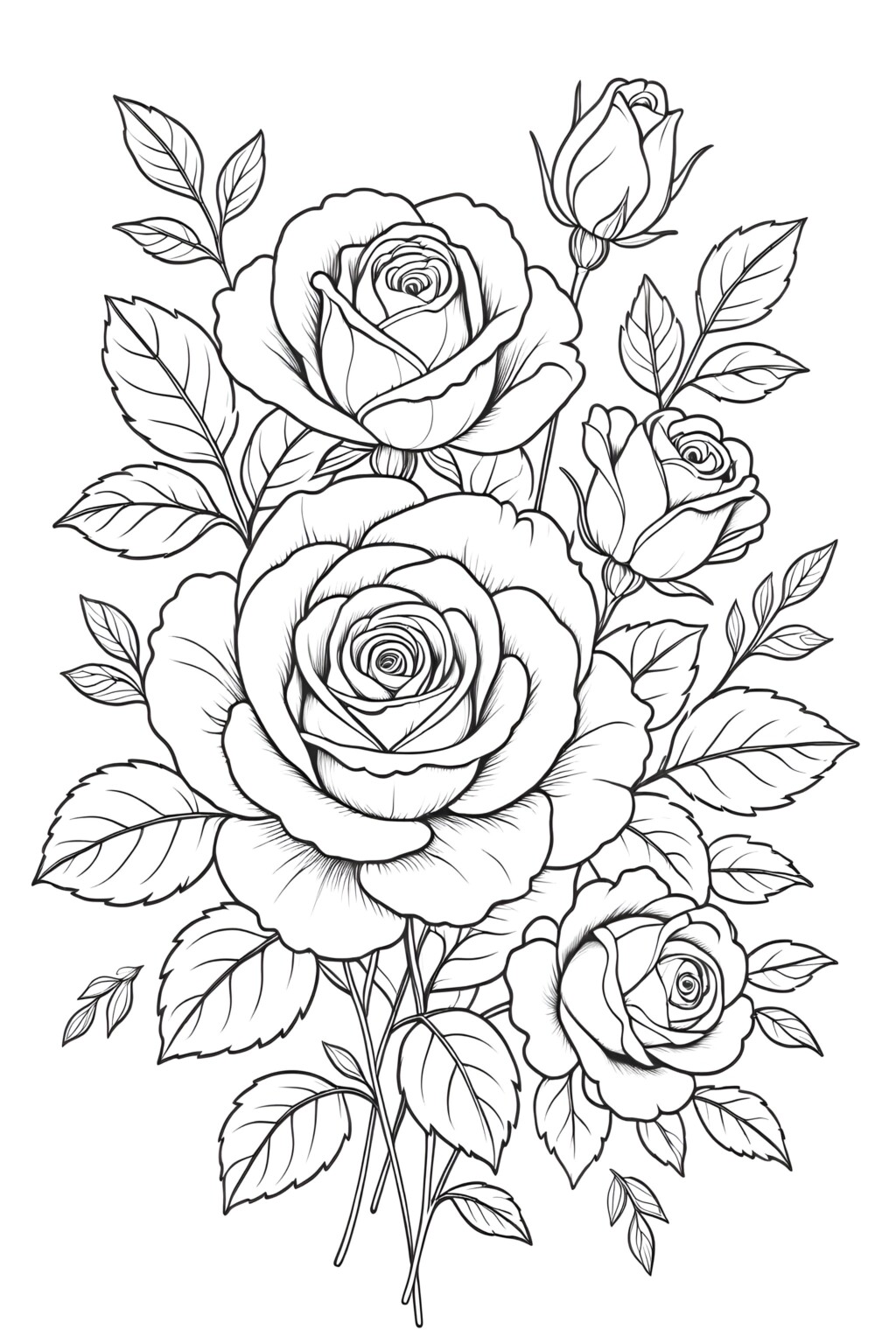 Rose Color Pictures | Coloring Pages Mimi Panda