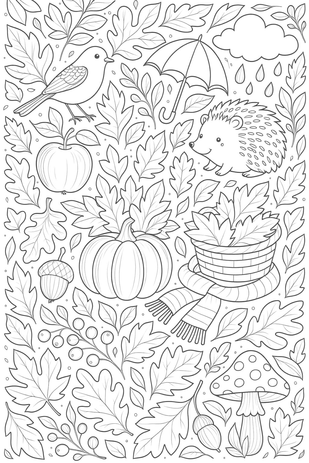 Autumn Color Pages | Coloring Pages Mimi Panda