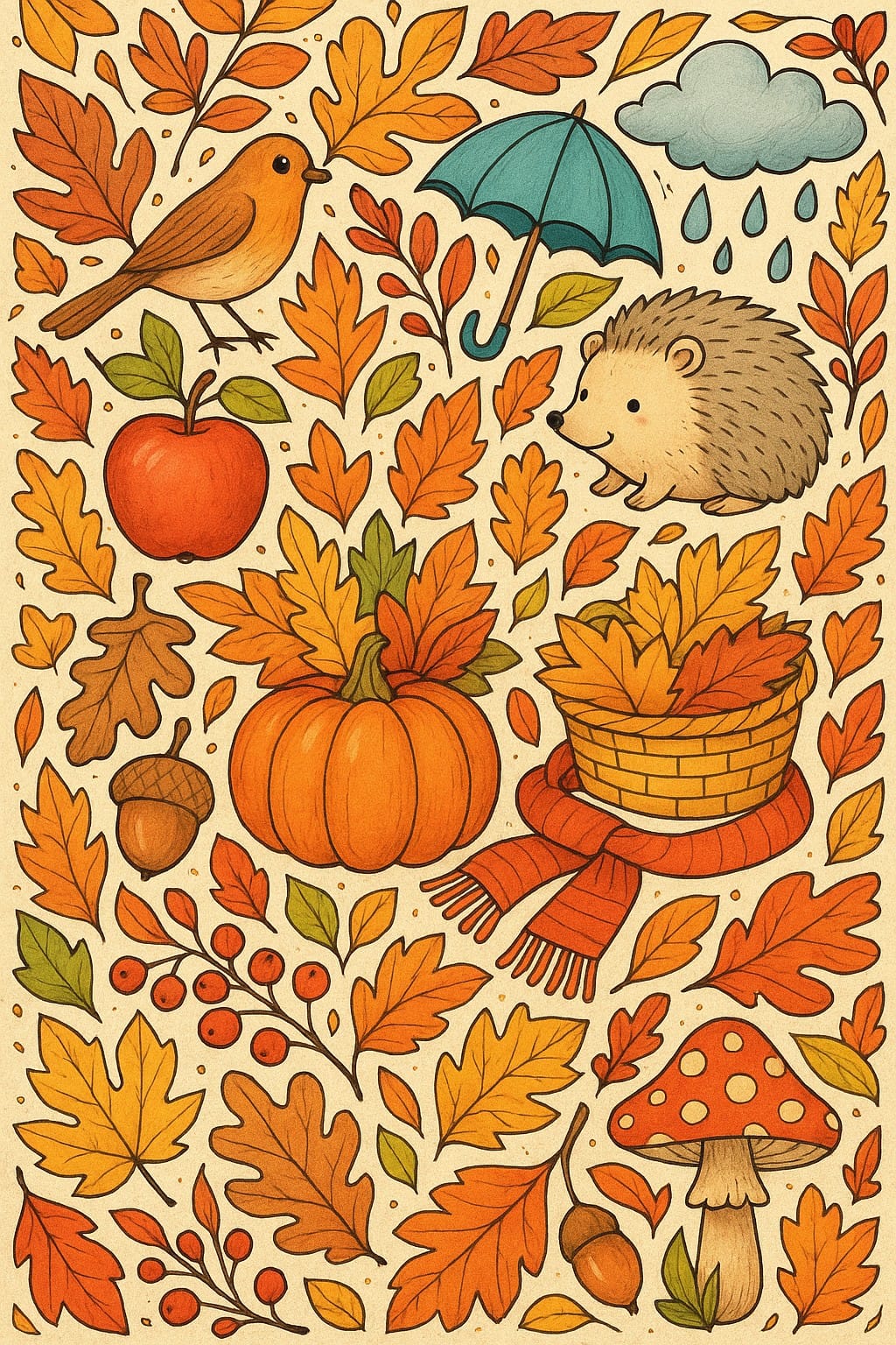 Autumn Color Pages | Coloring Pages Mimi Panda