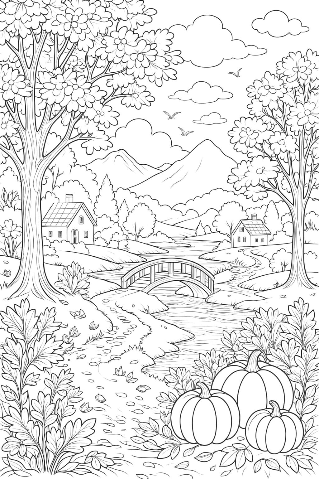 Autumn Fall Coloring Pages | Coloring Pages Mimi Panda