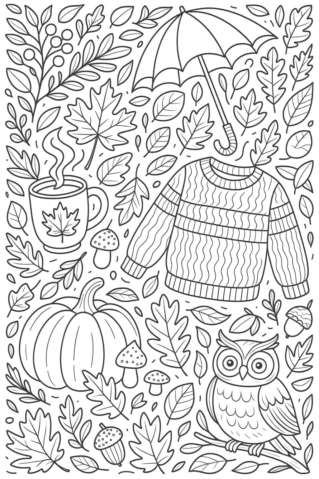 Coloring Pages For The Fall | Coloring Pages Mimi Panda