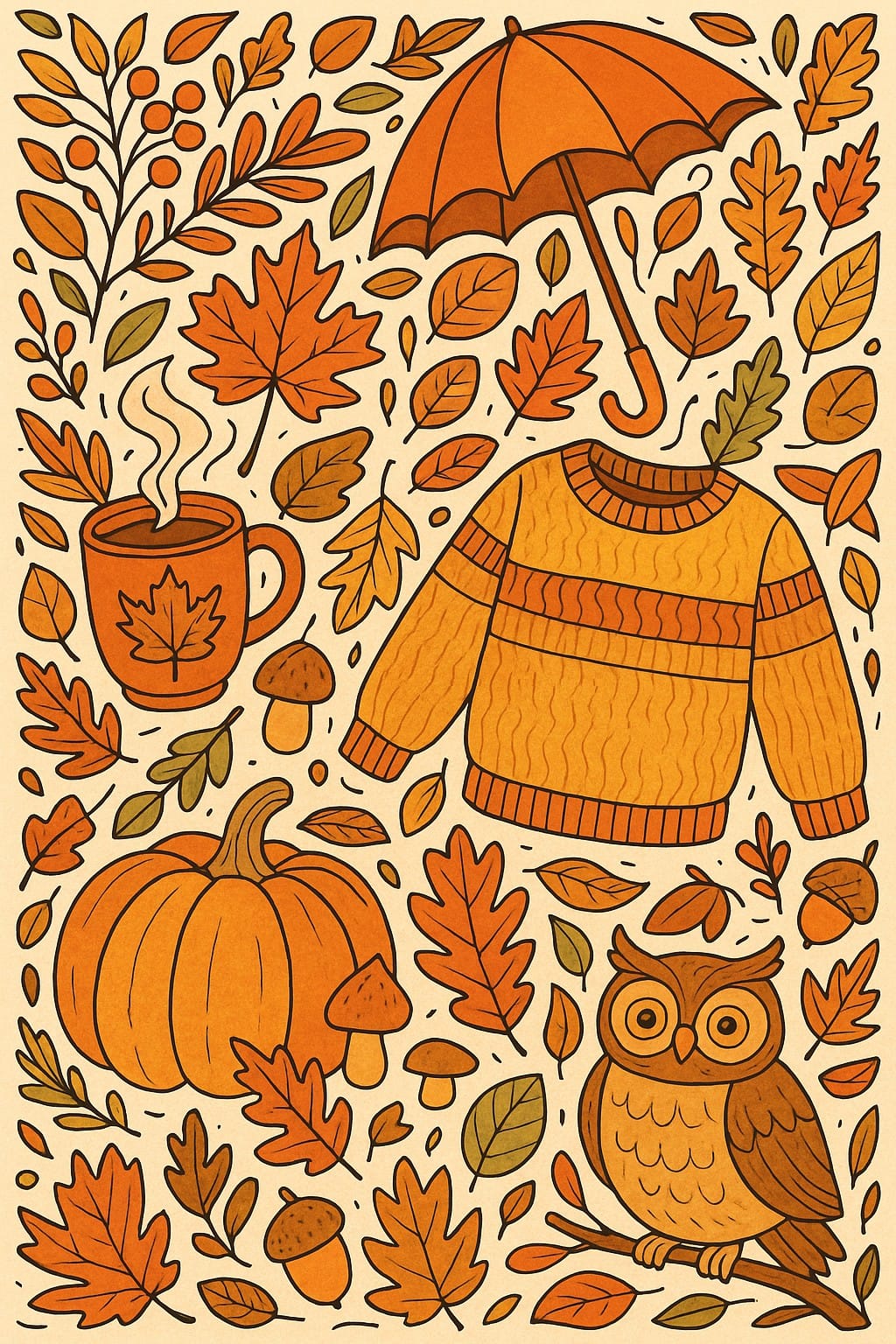 Coloring Pages For The Fall | Coloring Pages Mimi Panda