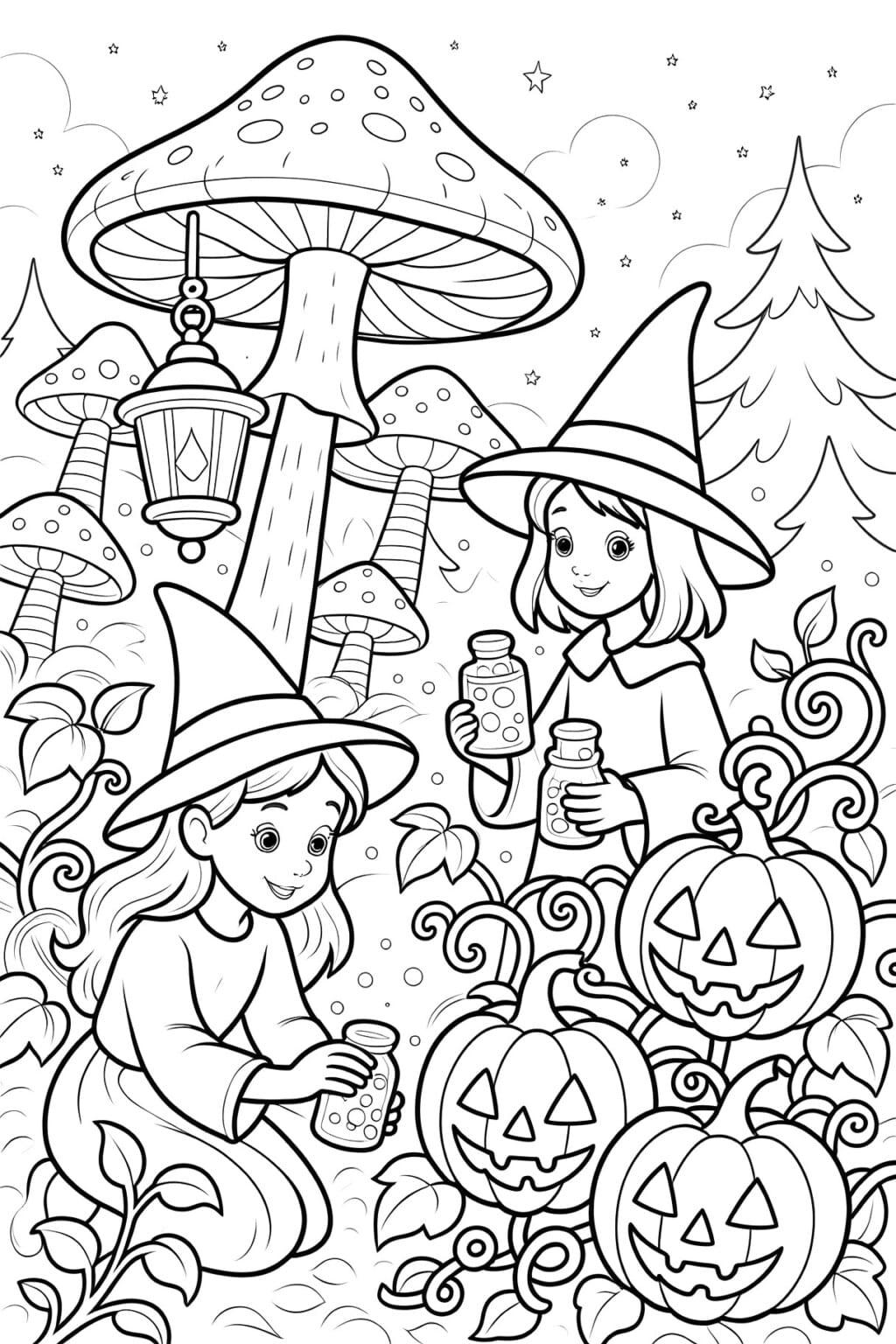 Colouring In Pages Halloween | Coloring Pages Mimi Panda