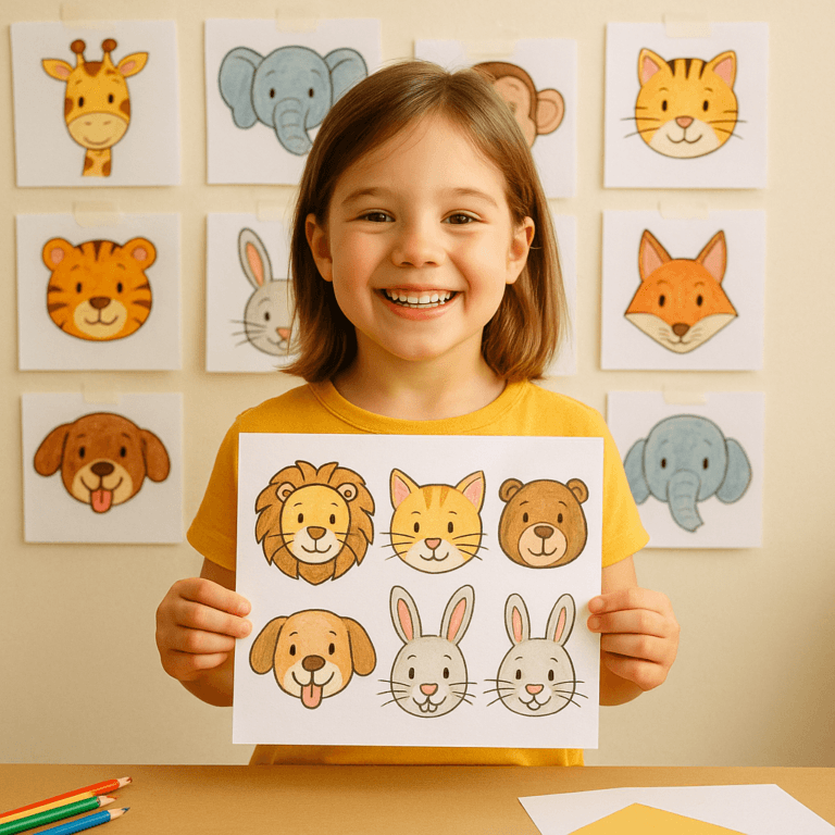 Step-by-step Animal Face Drawing for Children: Simple Tutorials for Fun ...