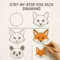 Step-by-step Animal Face Drawing for Children: Simple Tutorials for Fun ...