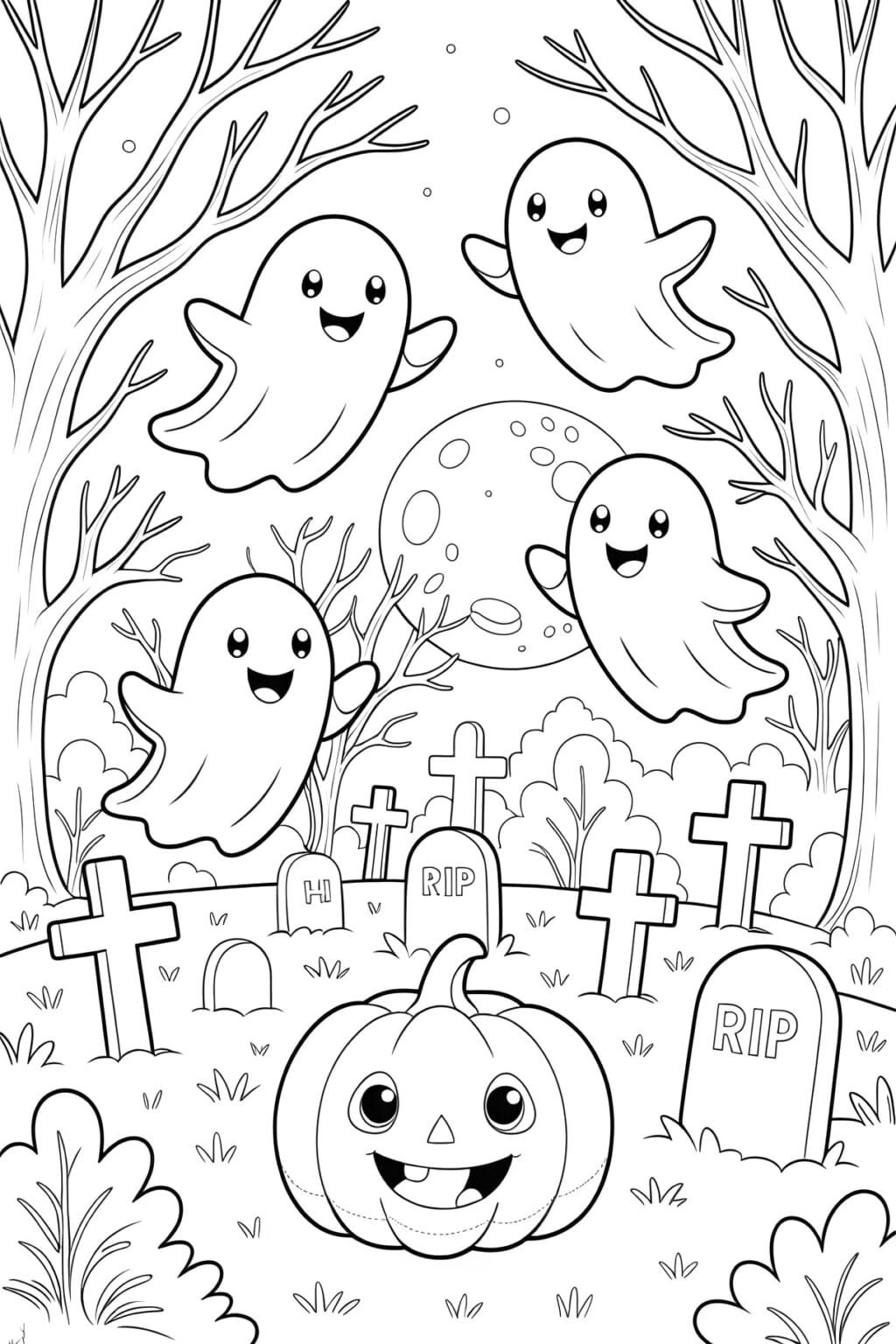 Coloring Page Printable Halloween | Coloring Pages Mimi Panda