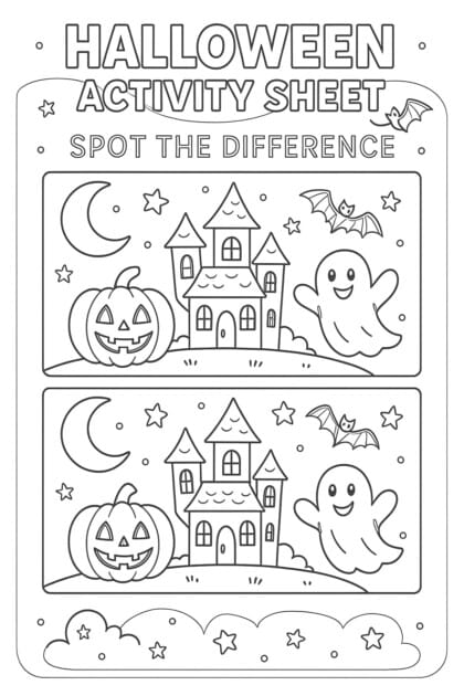 Halloween Activity Sheet | Coloring Pages Mimi Panda