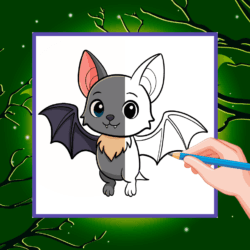How to Draw a Bat Step by Step for Kids | Mimi Panda