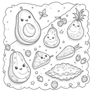 Avocado Coloring Page | Coloring Pages Mimi Panda