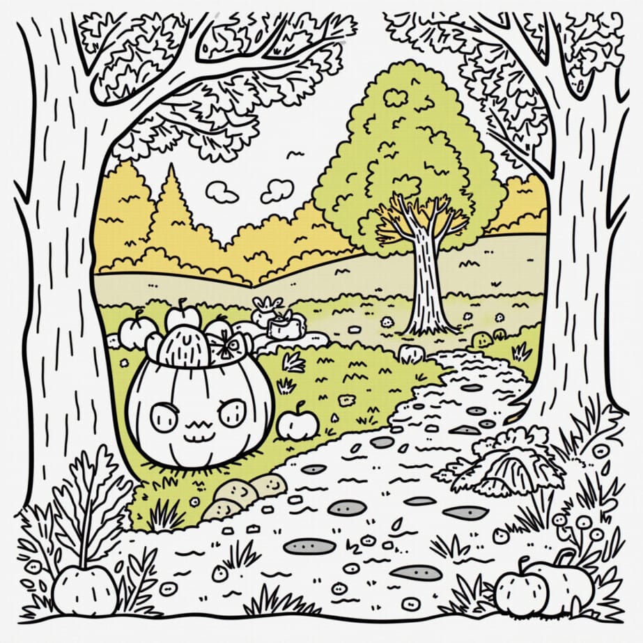 Autumn Colouring Sheet | Coloring Pages Mimi Panda