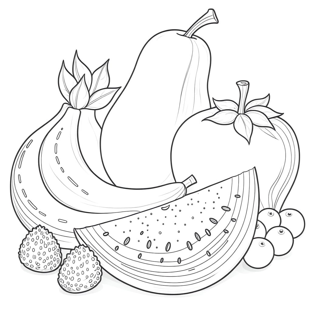 Fruit Coloring | Coloring Pages Mimi Panda