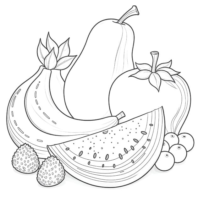 Fruit Coloring | Coloring Pages Mimi Panda