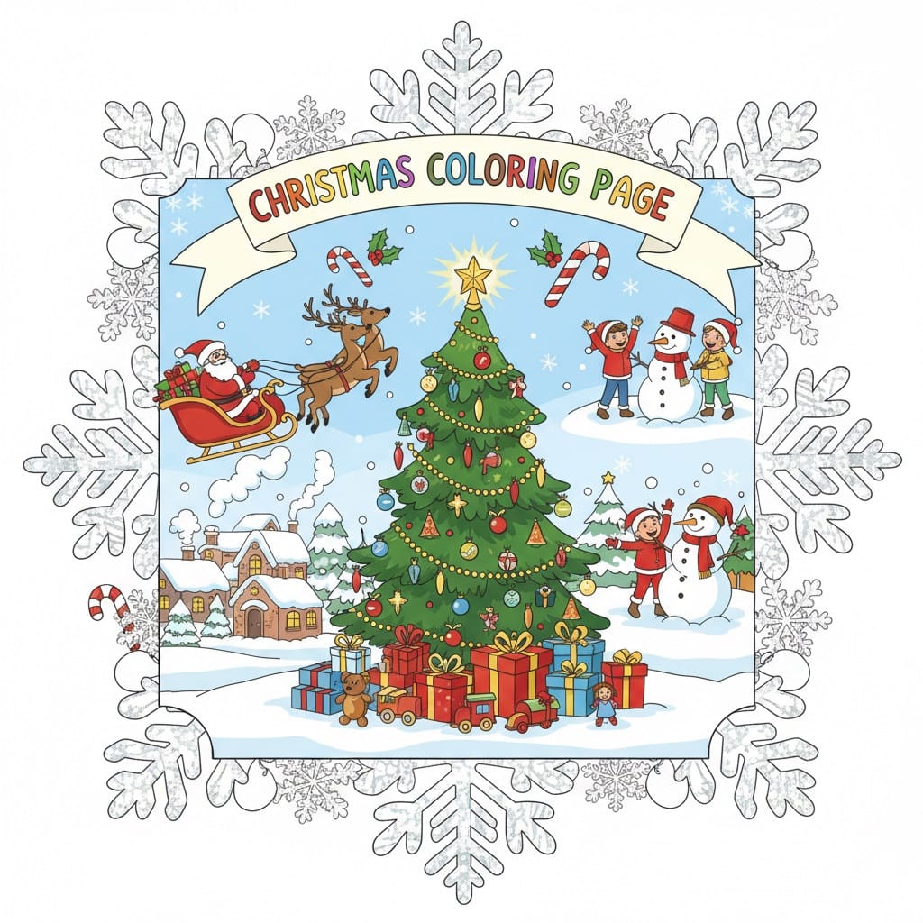 Christmas Colouring Page Free | Coloring Pages Mimi Panda