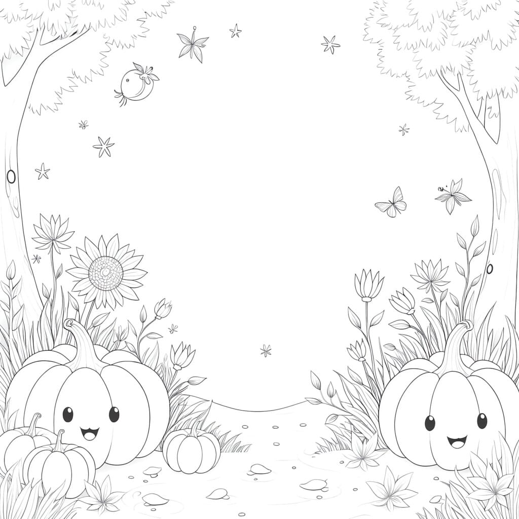 Fall Coloring Sheet Printable | Coloring Pages Mimi Panda