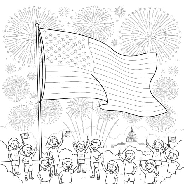 4th Of July Coloring | Coloring Pages Mimi Panda