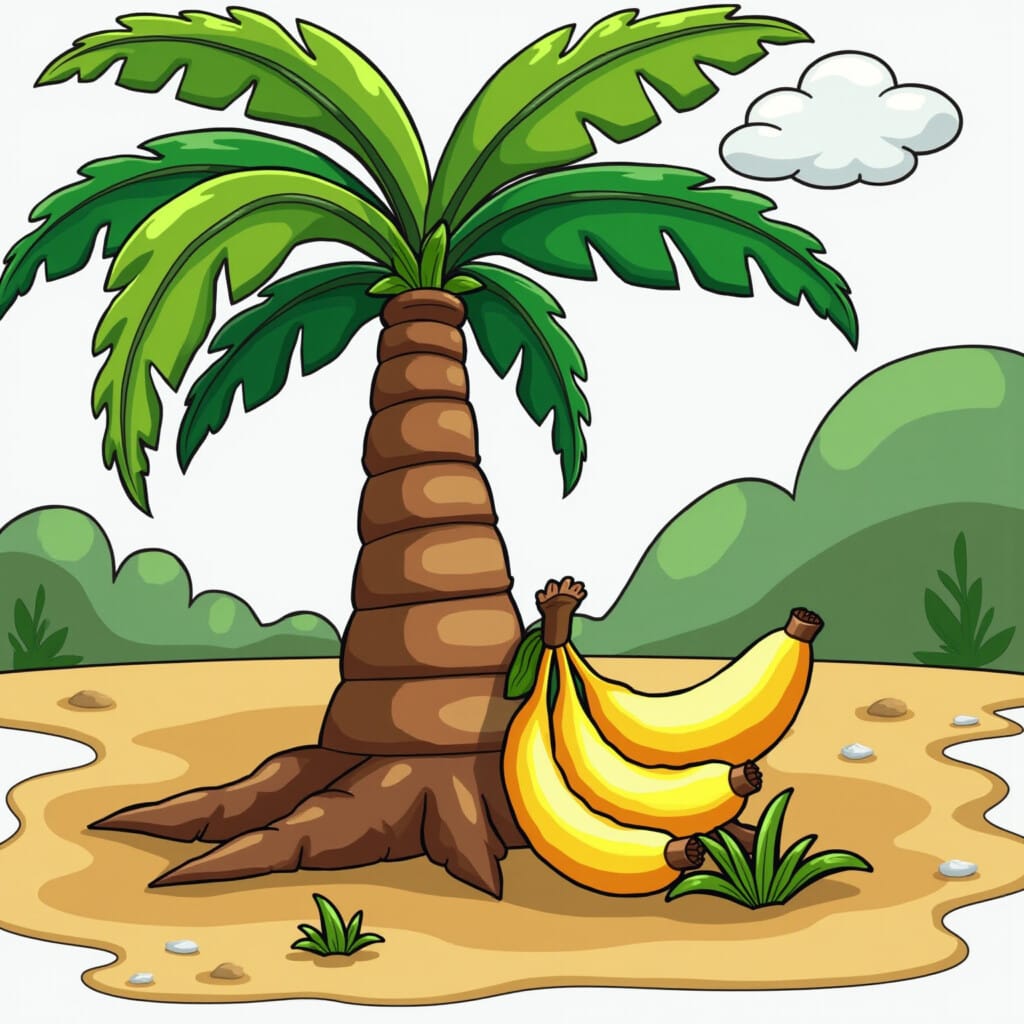 Banana Tree Coloring Page | Coloring Pages Mimi Panda