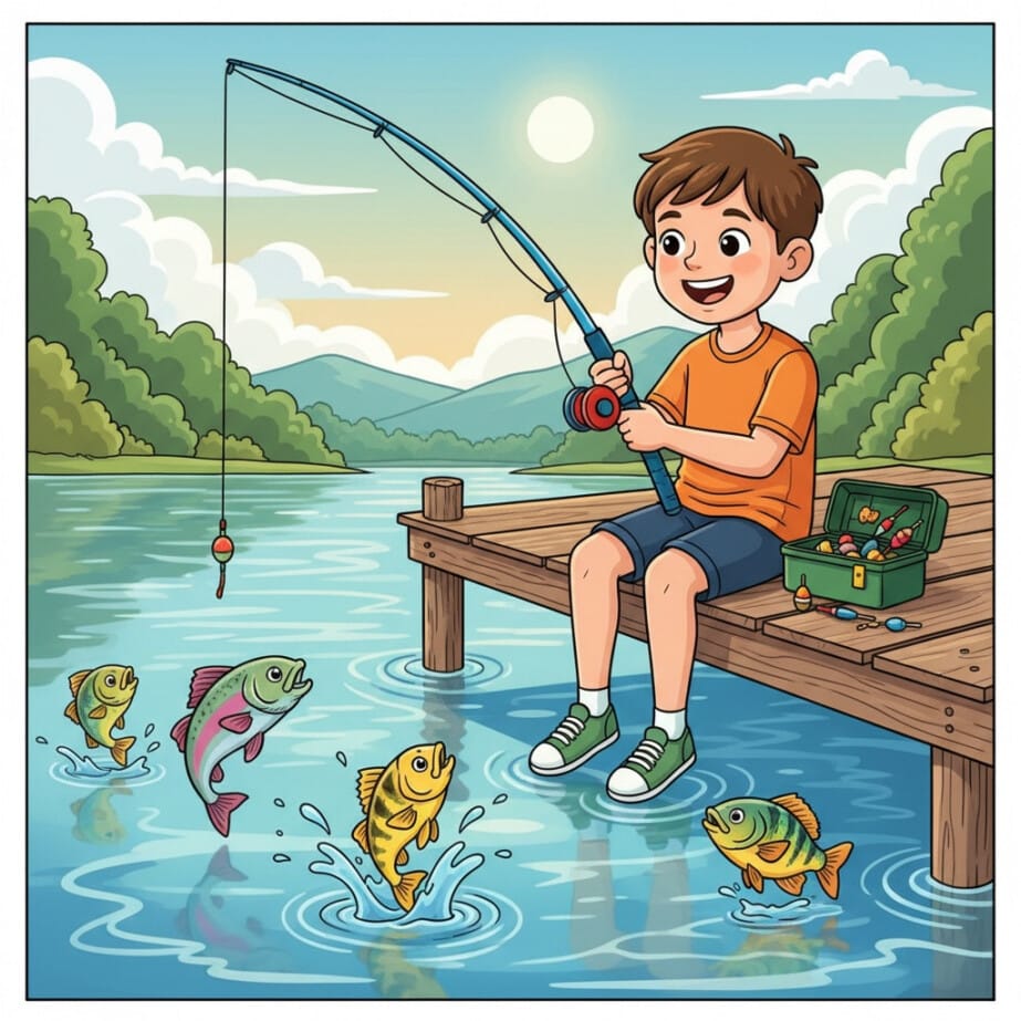 Fishing Color Page | Coloring Pages Mimi Panda