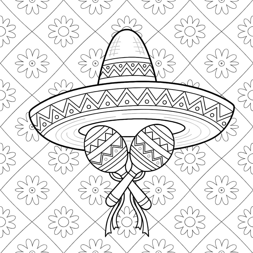 Cinco De Mayo Coloring | Coloring Pages Mimi Panda