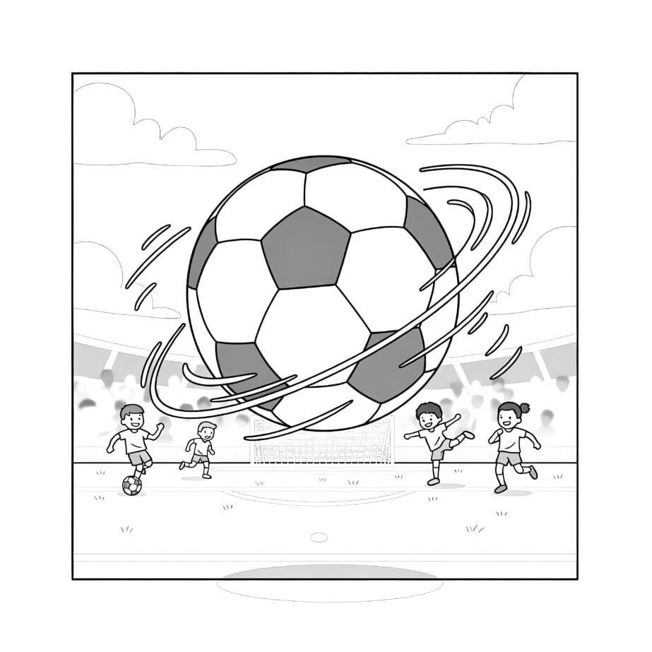 Soccer Ball Coloring | Coloring Pages Mimi Panda