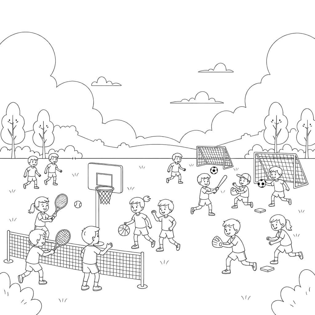 Sport Colouring | Coloring Pages Mimi Panda