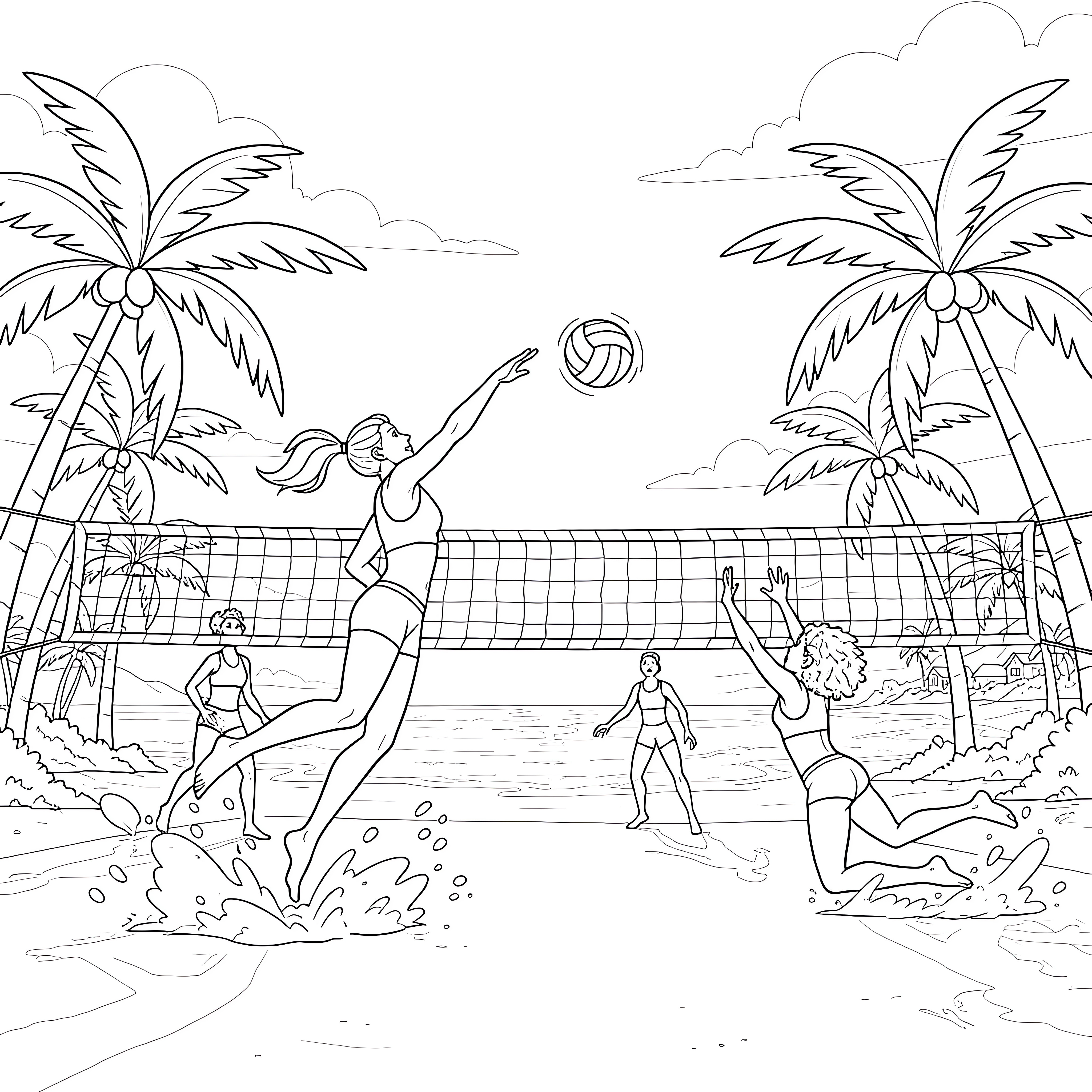 Volleyball Coloring | Coloring Pages Mimi Panda