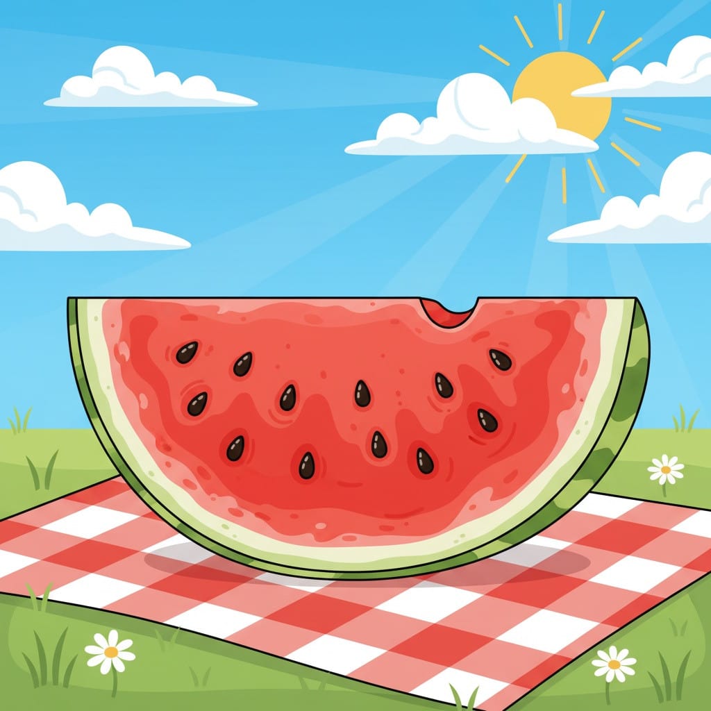 Watermelon Coloring | Coloring Pages Mimi Panda