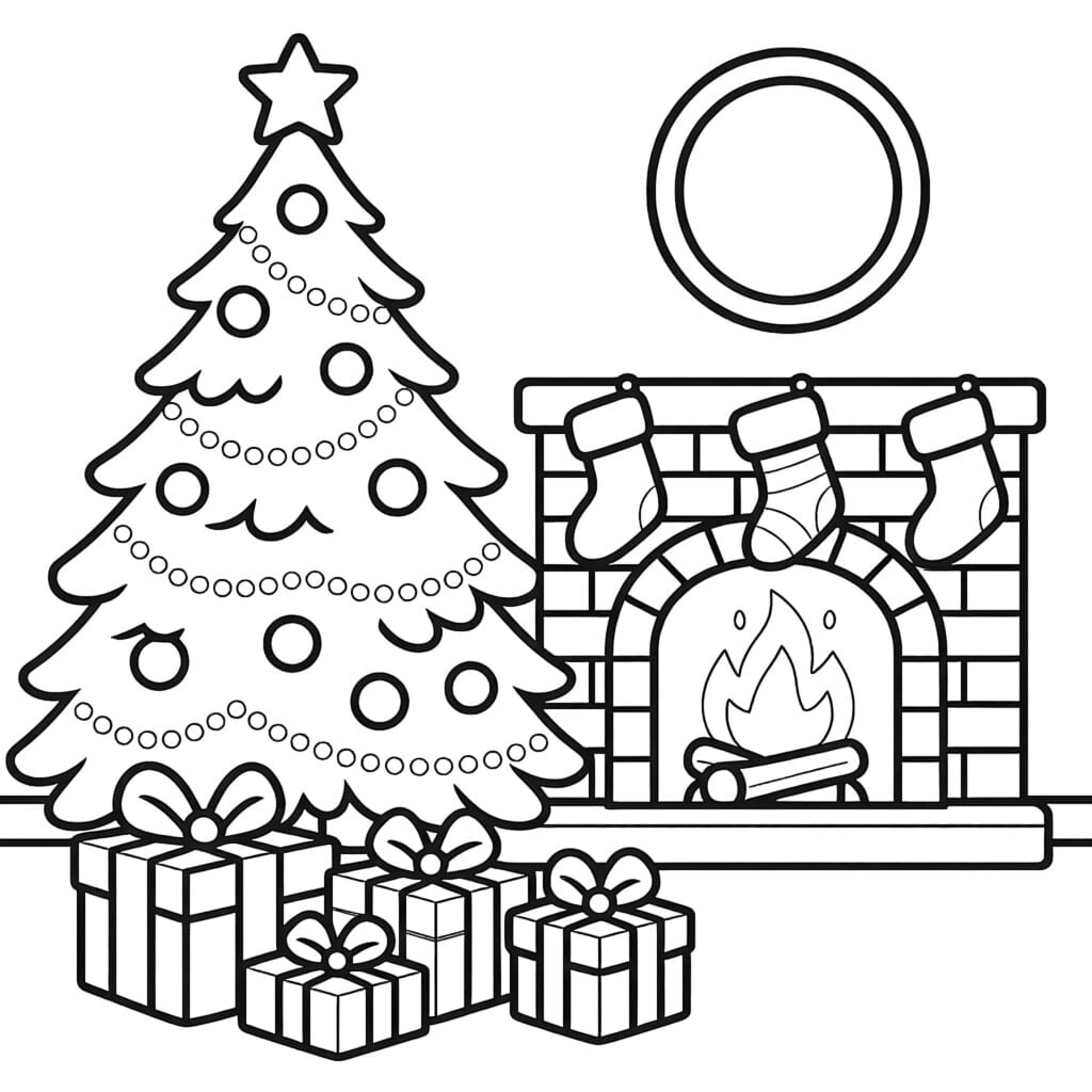 Christmas To Colour In | Coloring Pages Mimi Panda