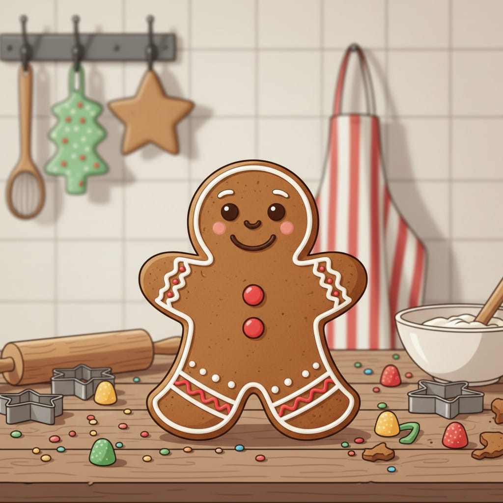 Christmas Gingerbread Coloring Page | Coloring Pages Mimi Panda