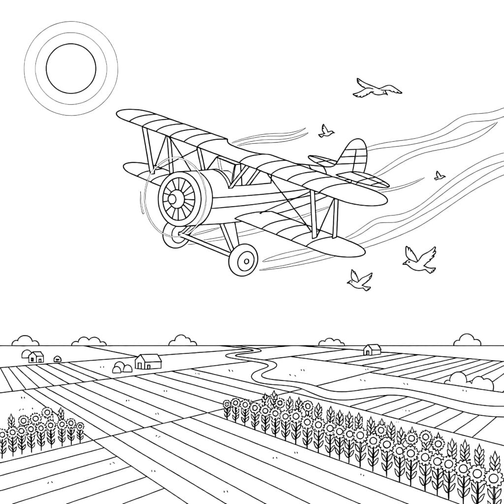 Hot Air Balloon Coloring Page | Coloring Pages Mimi Panda