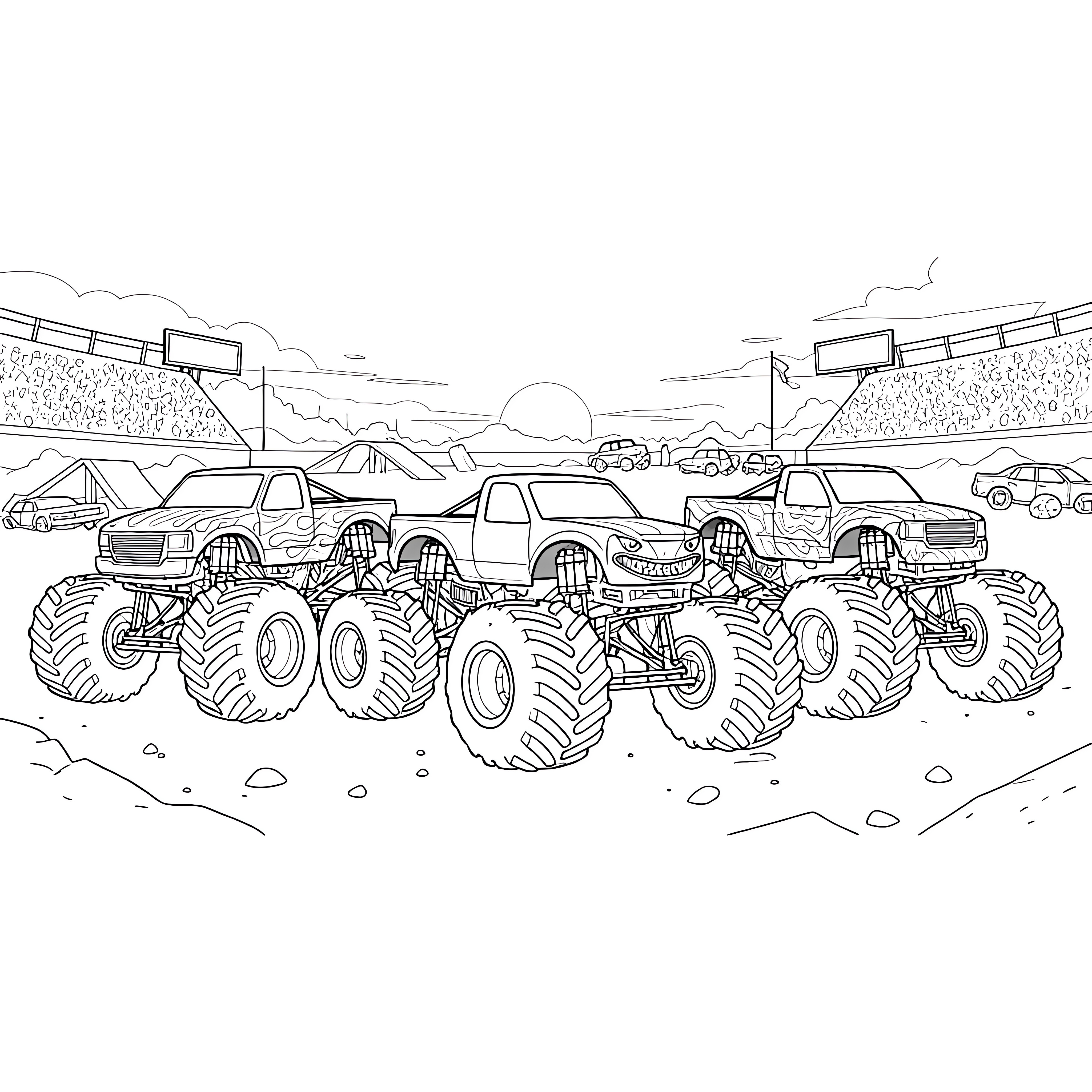 Monster Truck Coloring Paper | Coloring Pages Mimi Panda