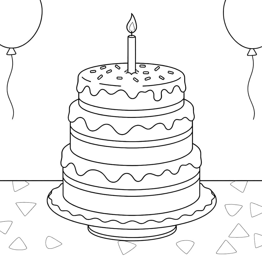 Cake Color Sheet | Coloring Pages Mimi Panda