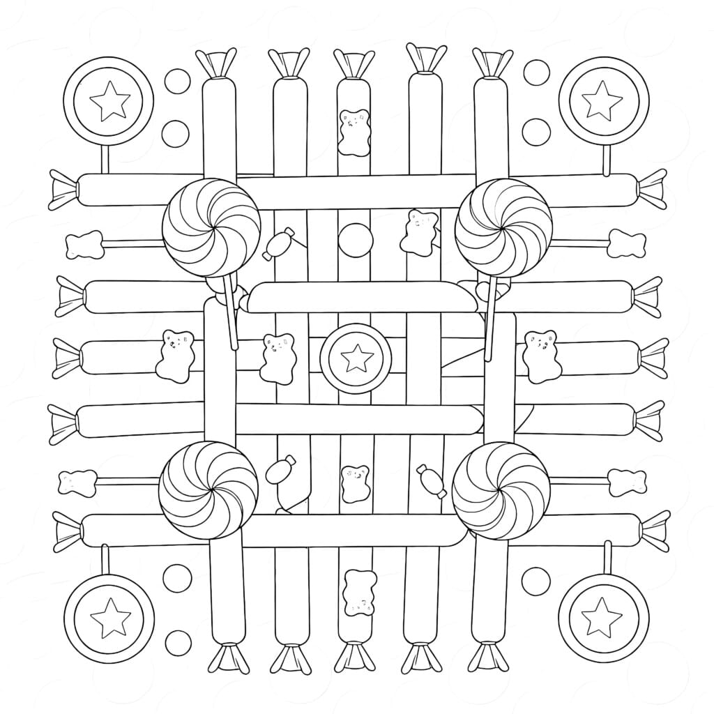 Candy Colouring Sheet | Coloring Pages Mimi Panda