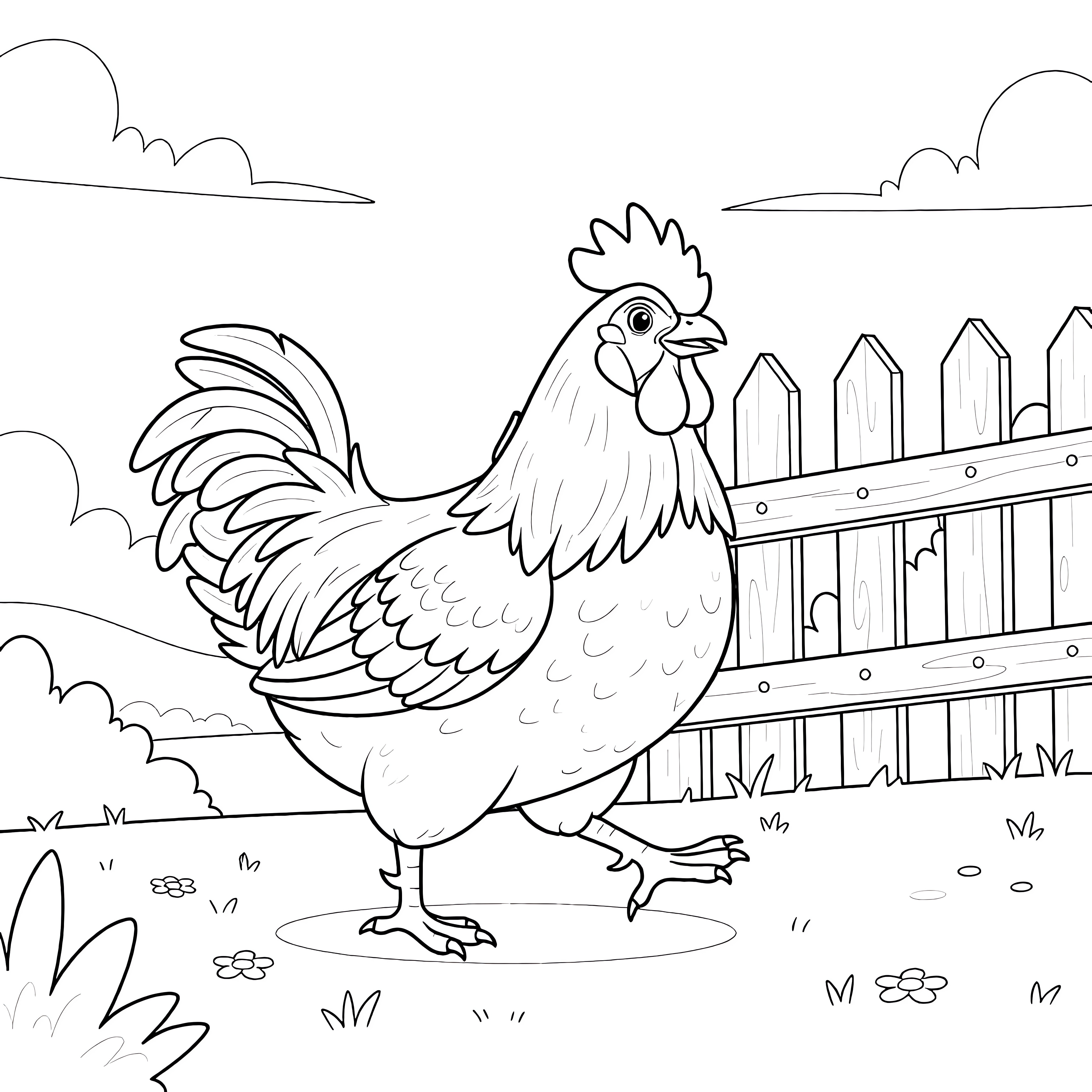 Chicken Coloring Picture | Coloring Pages Mimi Panda