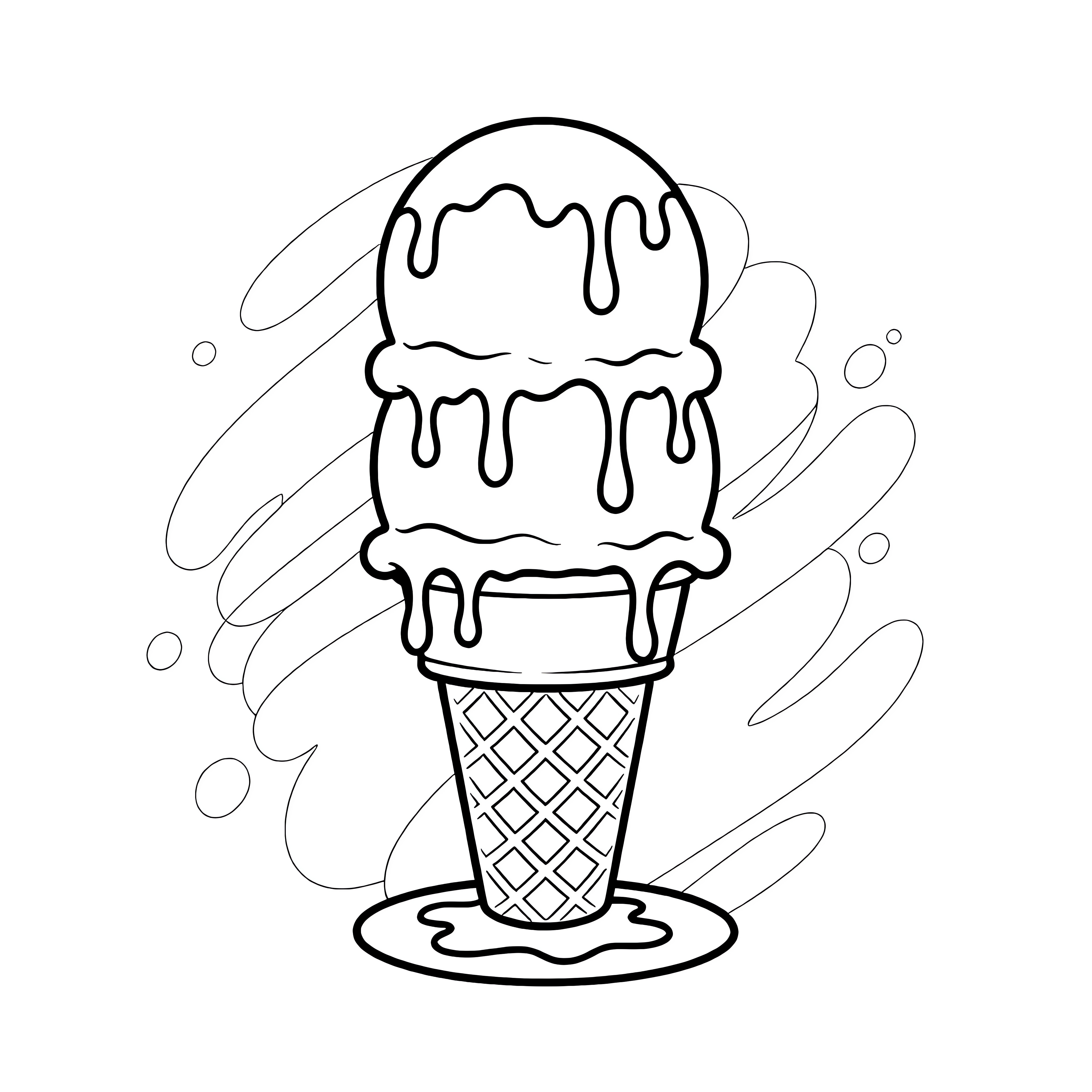 Coloring Picture Ice Cream | Coloring Pages Mimi Panda
